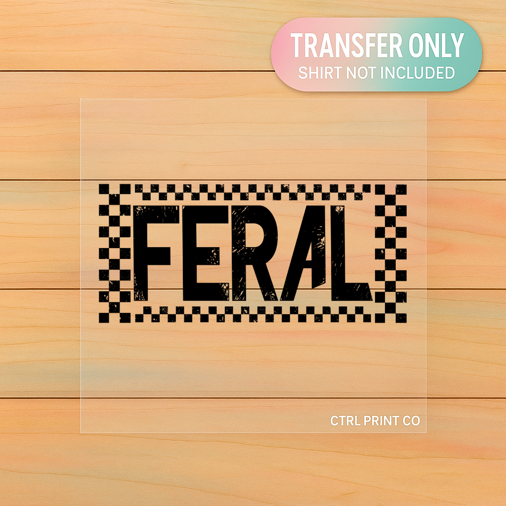 Feral Checkered Frame | Adult DTF Transfer | Ready to Press – CTRL PRINT